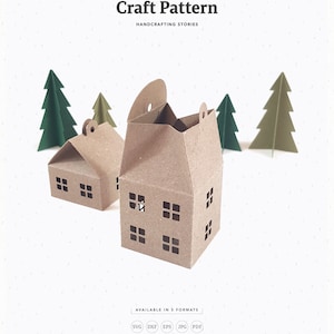 Village Gift Box SVG, Advent Box SVG, Favor Box SVG, Box Template ...