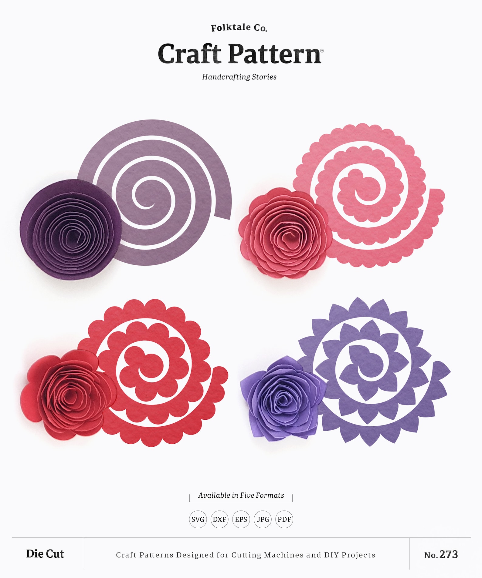 Rolled Flower SVG, Rolled Paper Flower SVG, 3D Flower Template, Paper ...