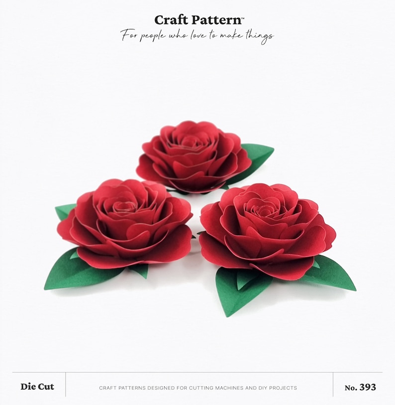Simple Paper Rose SVG Craft Pattern Paper Flower SVG Paper - Etsy