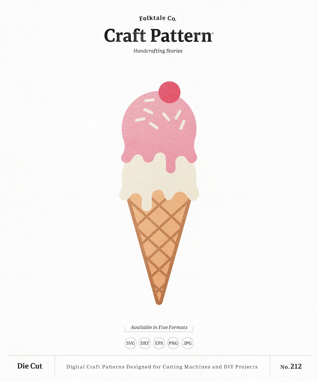 Ice Cream SVG Craft Pattern, Ice Cream Cone SVG, Summer SVG, Ice Cream ...