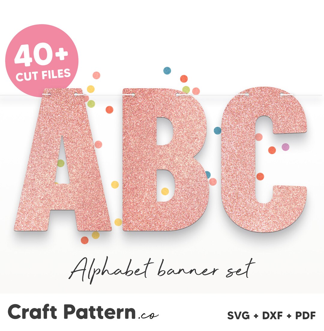 Alphabet Banners SVG, Bunting SVG, DIY Custom Banners, Party ...