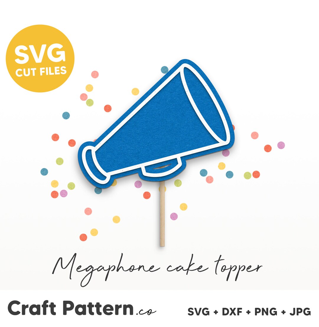 Megaphone Cake Topper SVG, Sports SVG, DIY Party Decorations, Party Svg ...