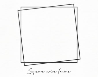 Set of 2 Square Wire Frame SVG, Square Monogram Frame SVG, Square ...