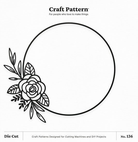 Flower Wreath SVG Wreath Sublimation Flower SVG Frame Svg | Etsy UK
