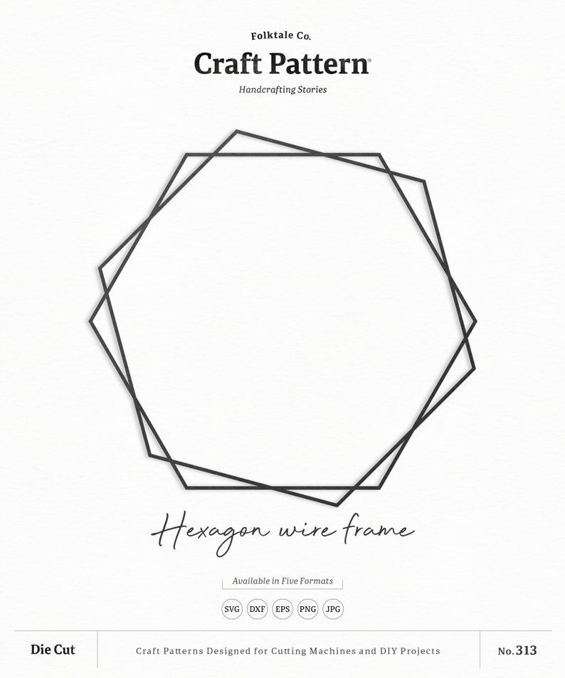 Hexagon Wire Frame SVG, Hexagon Monogram Frame SVG, Hexagon Frame SVG ...