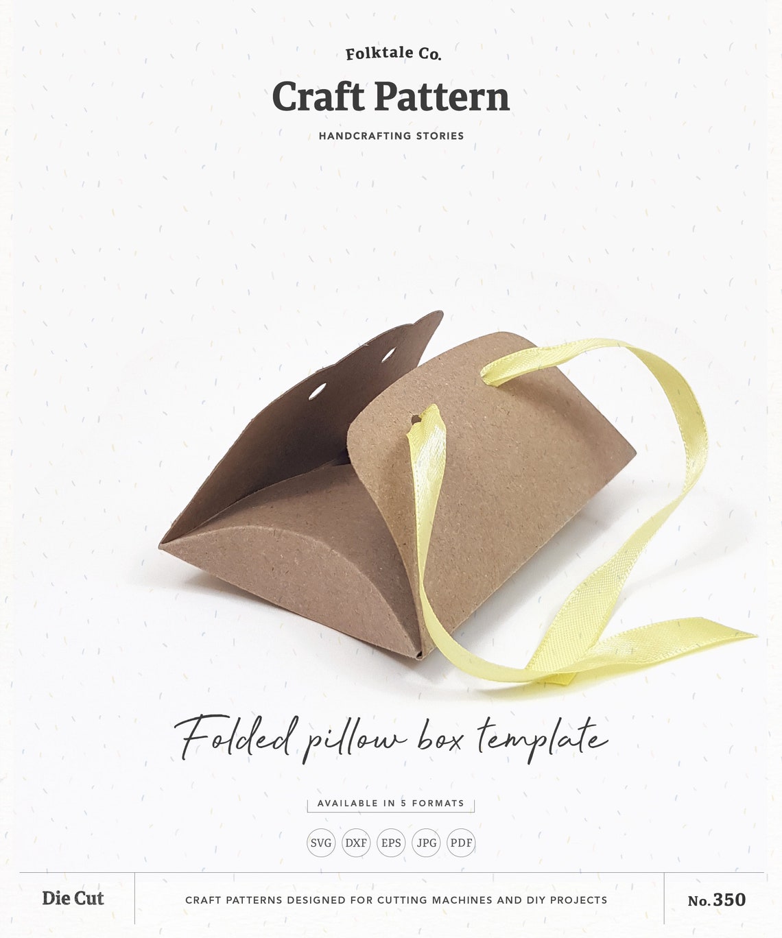 Folded Pillow Box Template SVG Gift Box SVG Favor Box SVG - Etsy