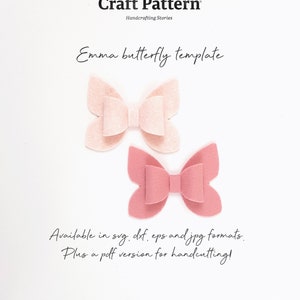 Emma Butterfly Bow Template SVG, Bow SVG, Bow Template, Hair Bow ...