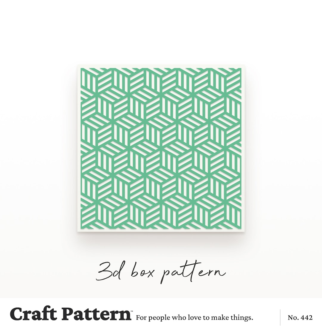 3D Box Pattern SVG, Box SVG, Background SVG, 3D Box Png, Pattern Cut ...