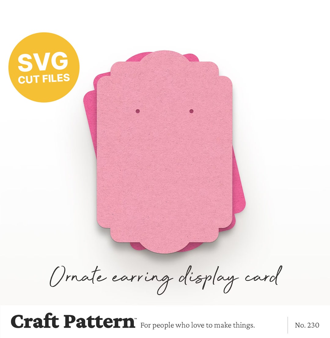 Ornate Earring Display Cards SVG, Earring Cards SVG, Jewellery Display ...