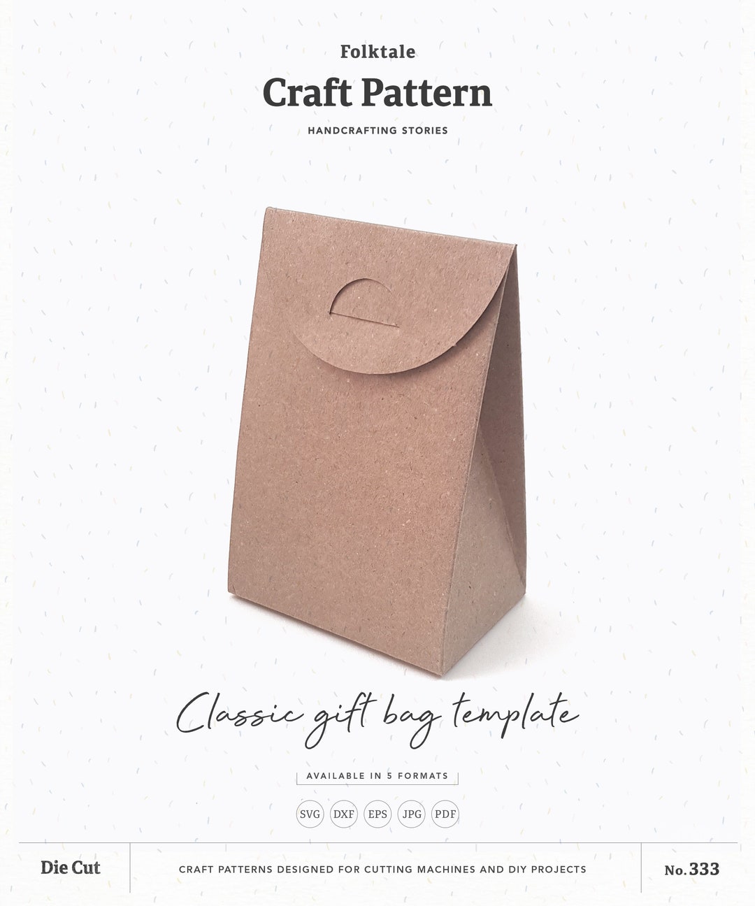 Classic Gift Bag Template SVG, Bag SVG, Party Favor Box SVG, Wedding ...