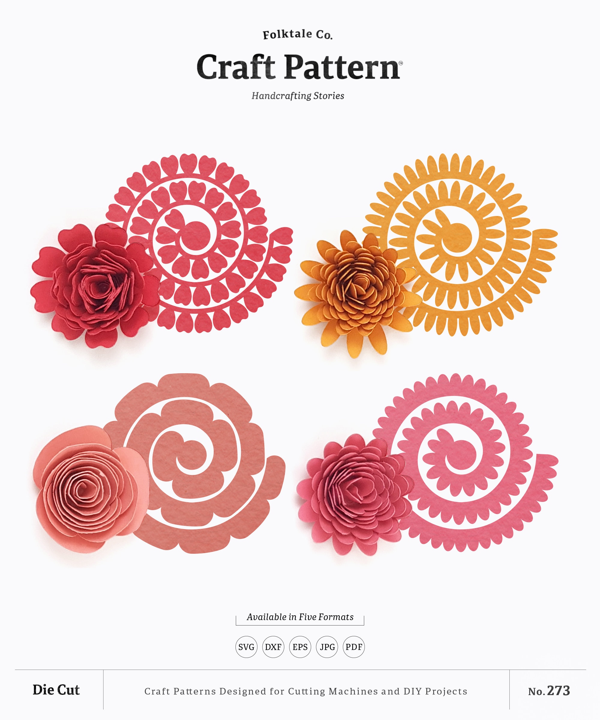 Rolled Flower SVG, Rolled Paper Flower SVG, 3D Flower Template, Paper ...