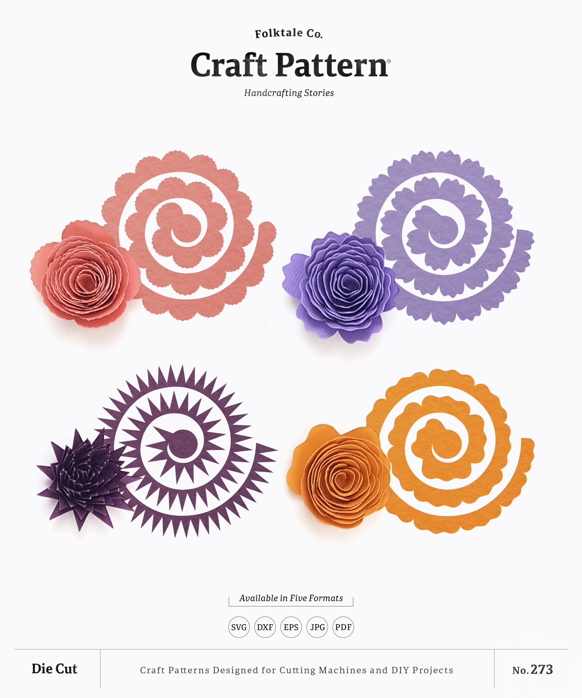 Rolled Flower SVG, Rolled Paper Flower SVG, 3D Flower Template, Paper ...