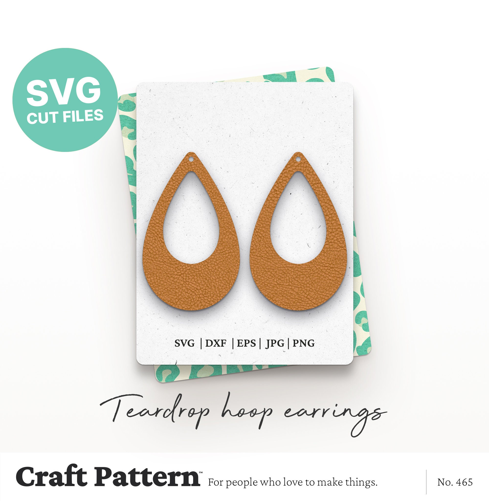 Teardrop Hoop Earrings SVG Earring SVG Earring Template - Etsy