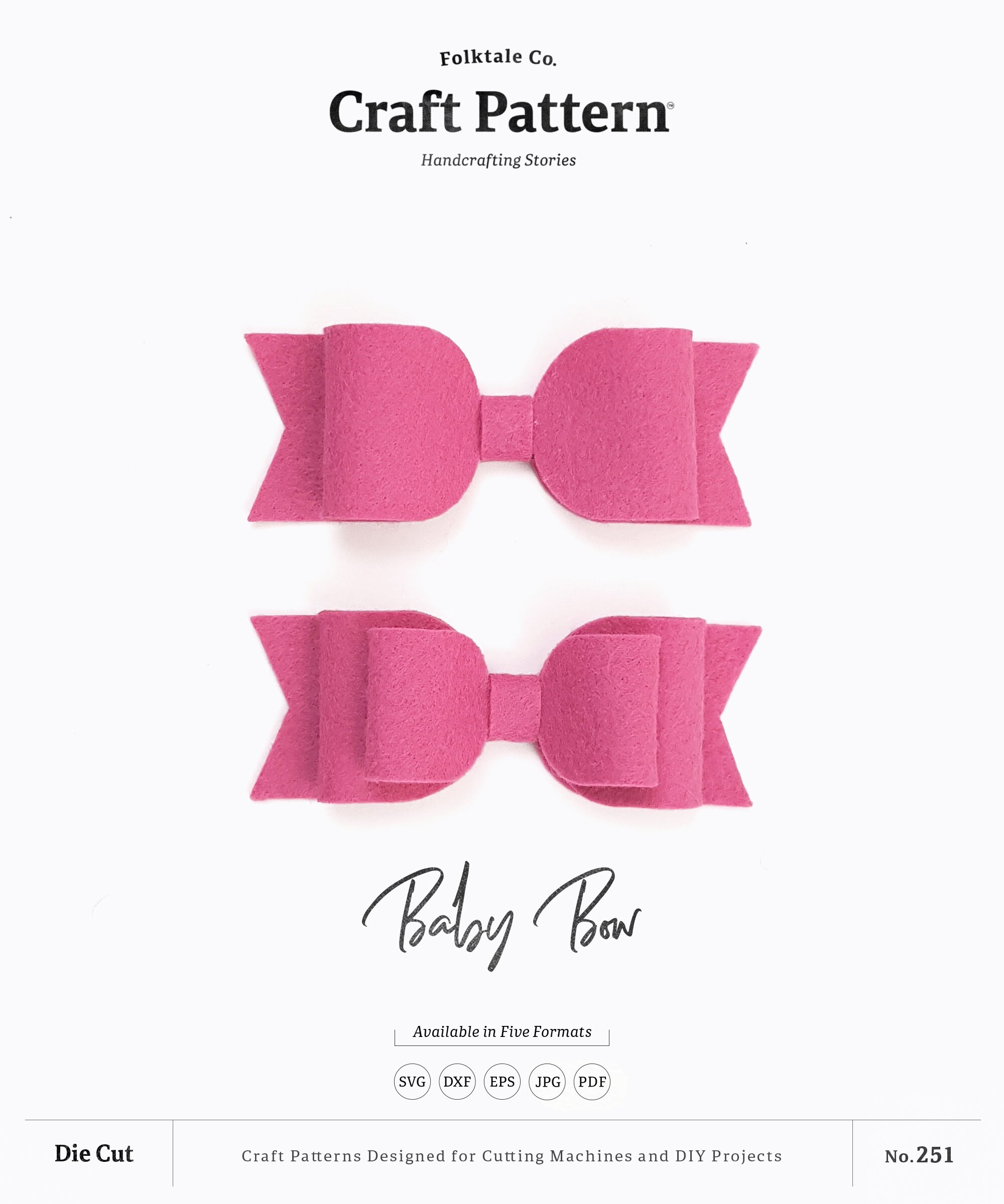 Double Hair Bow svg Bow Template Bow svg Classic Flat Bow Template ...