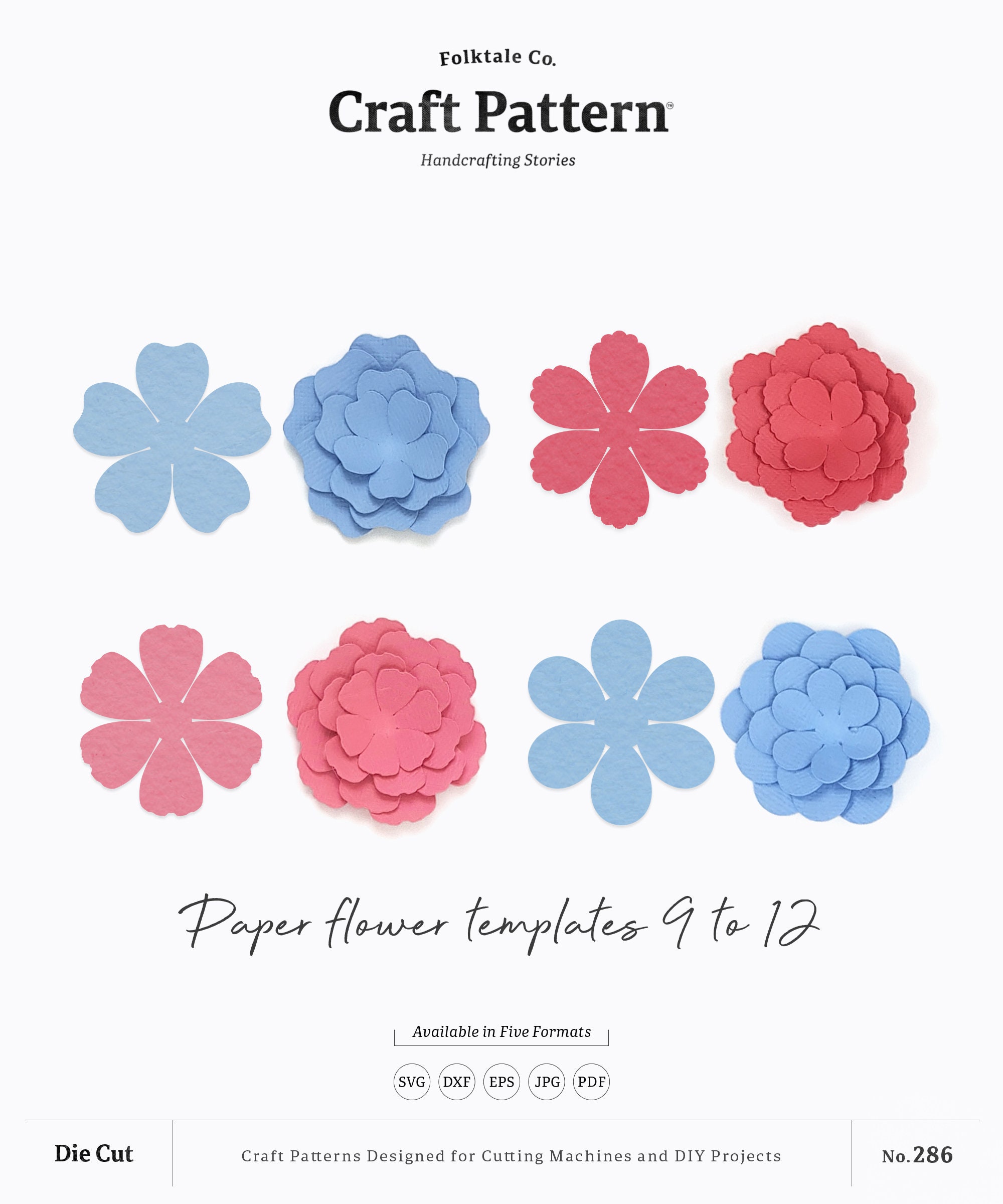 Small Paper Flower Templates SVG Paper Flowers SVG DIY Paper - Etsy