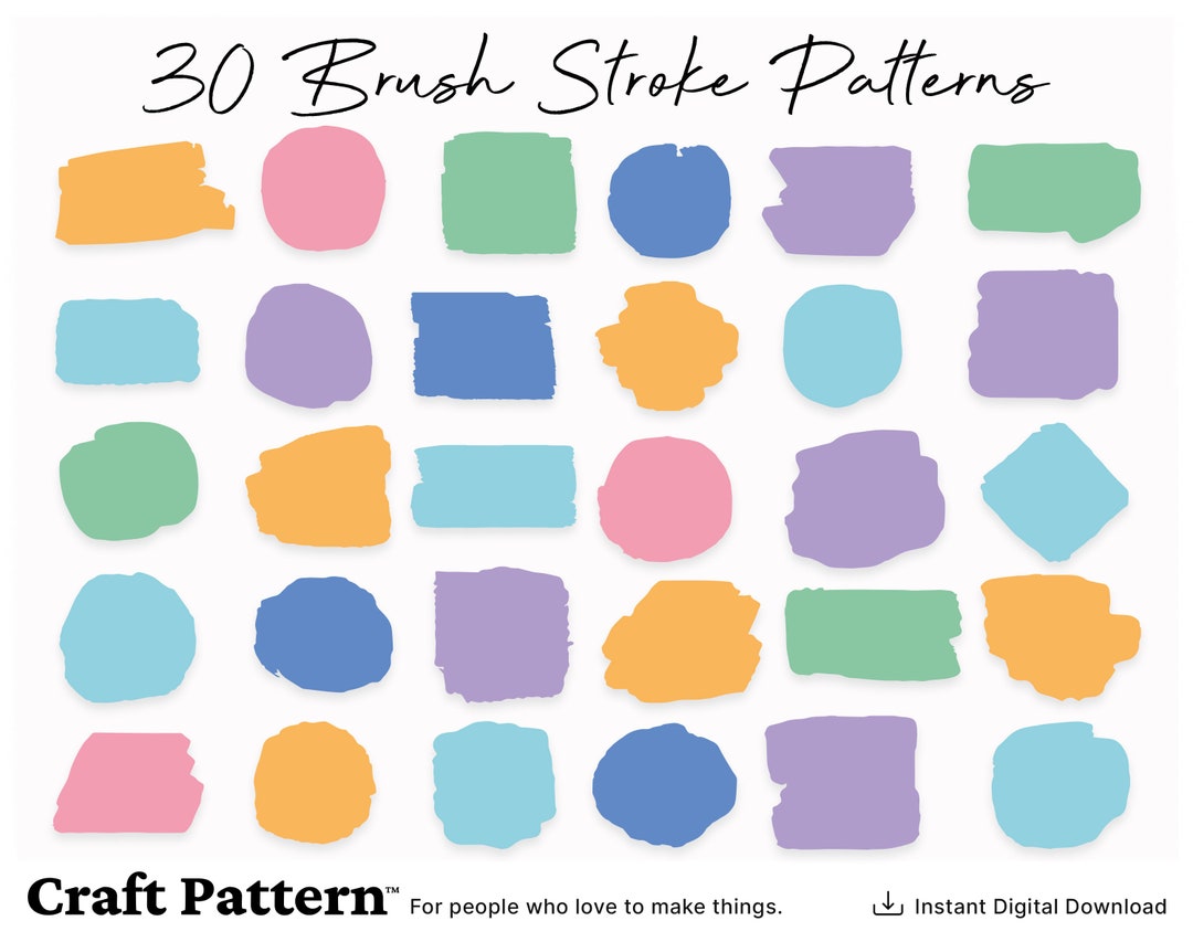 30 Brush Stroke Patterns SVG Craft Pattern, Keychain Svg, Key Ring Svg ...