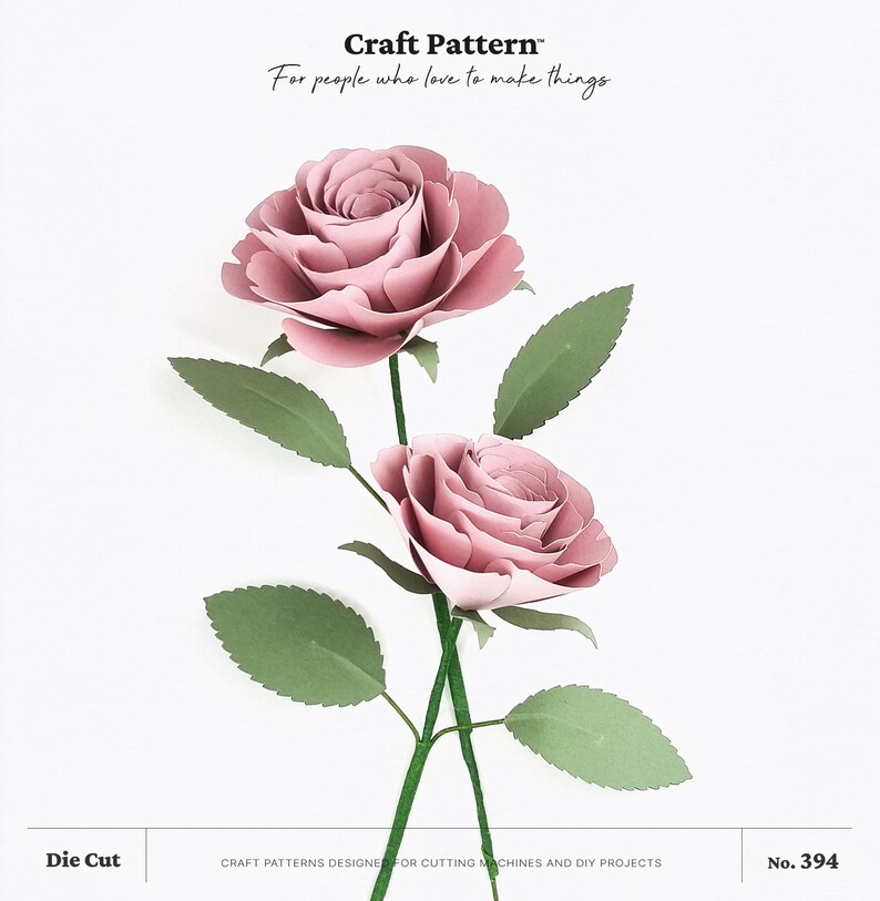 Garden Paper Rose SVG Craft Pattern Paper Flower SVG Paper - Etsy