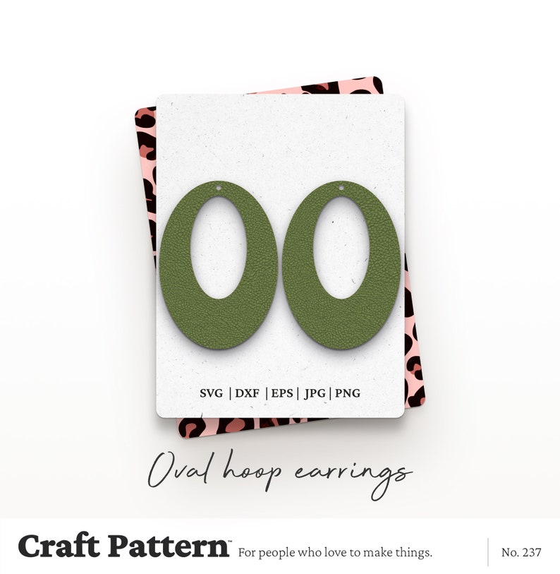 Oval Hoop Earrings SVG Earring SVG Earring Template - Etsy