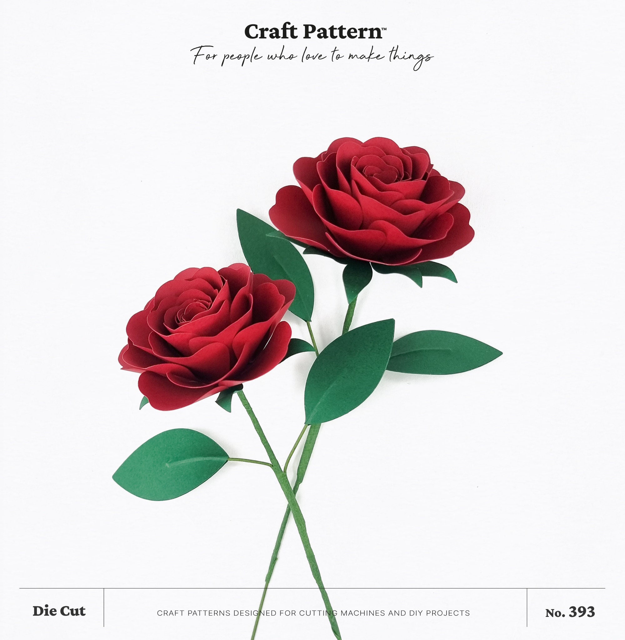 Simple Paper Rose SVG Craft Pattern Paper Flower SVG Paper | Etsy