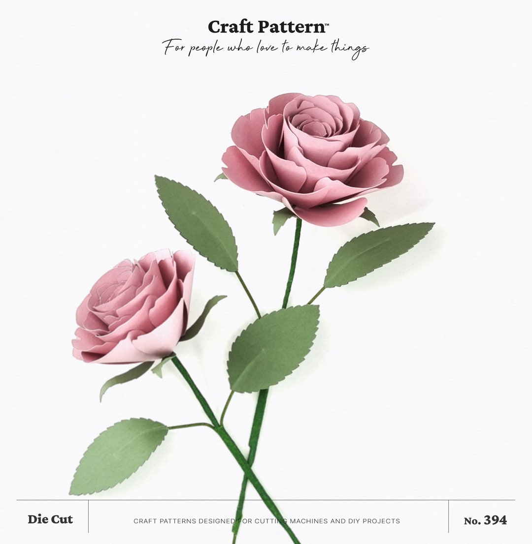 Garden Paper Rose SVG Craft Pattern, Paper Flower SVG, Paper Flower ...