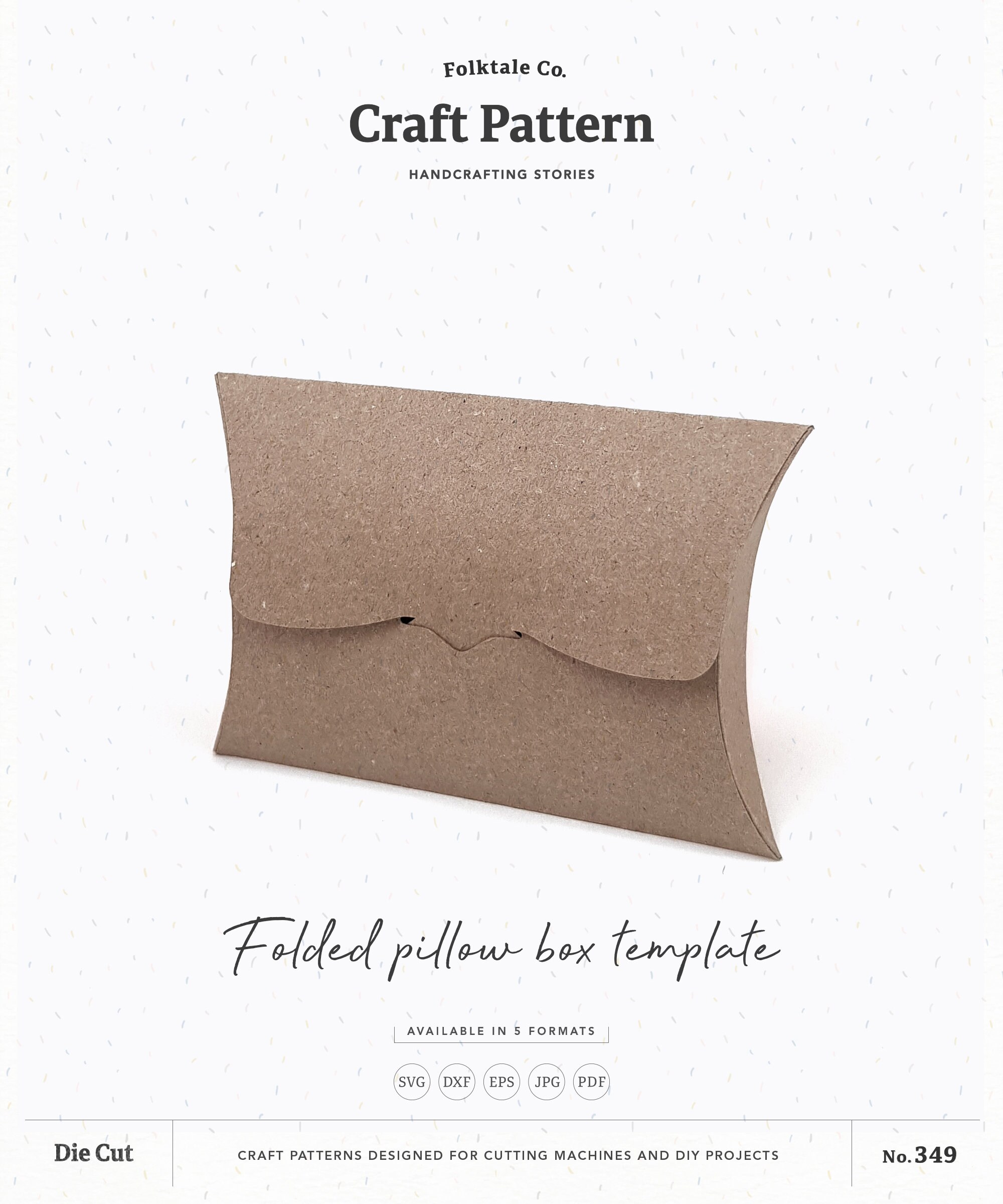 Folded Pillow Box Template SVG Gift Box SVG Favor Box SVG - Etsy