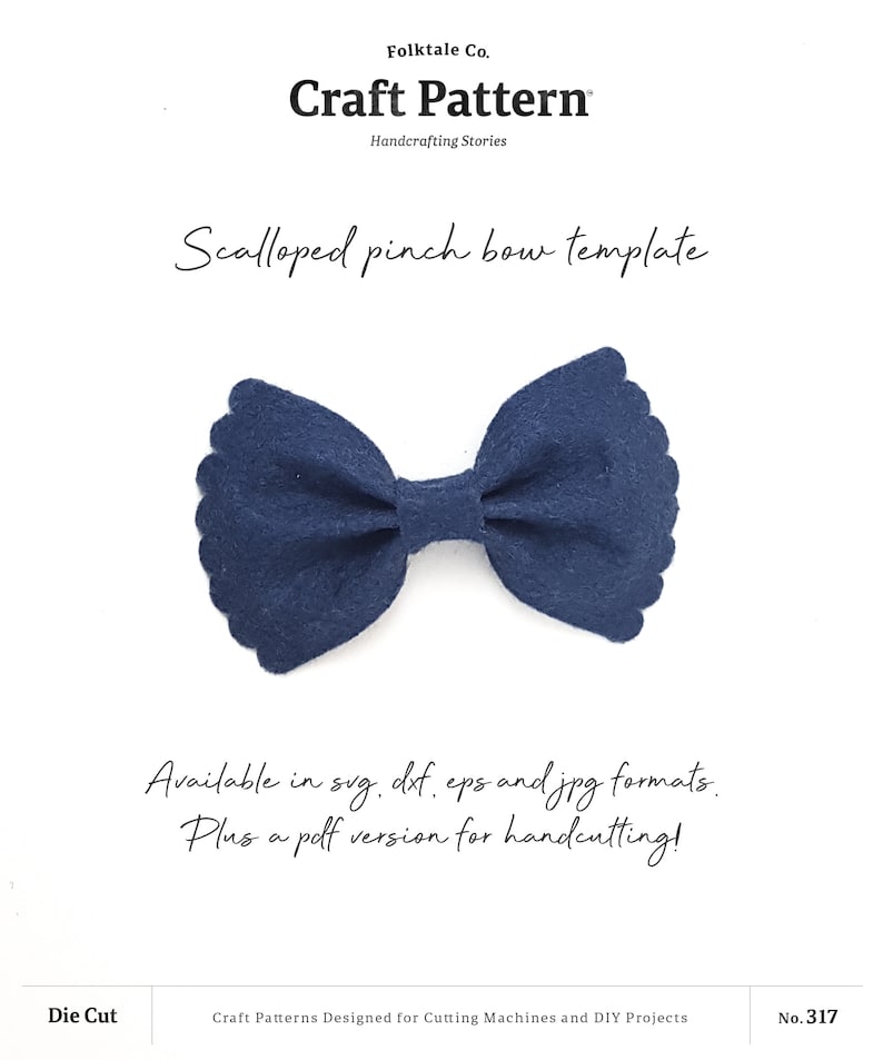 Scalloped Pinch Bow Template SVG, Bow SVG, Bow Template, Hair Bow ...