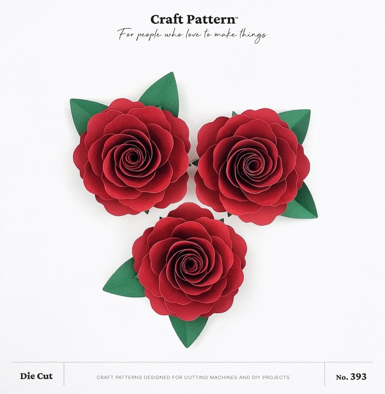 Simple Paper Rose SVG Craft Pattern Paper Flower SVG Paper - Etsy