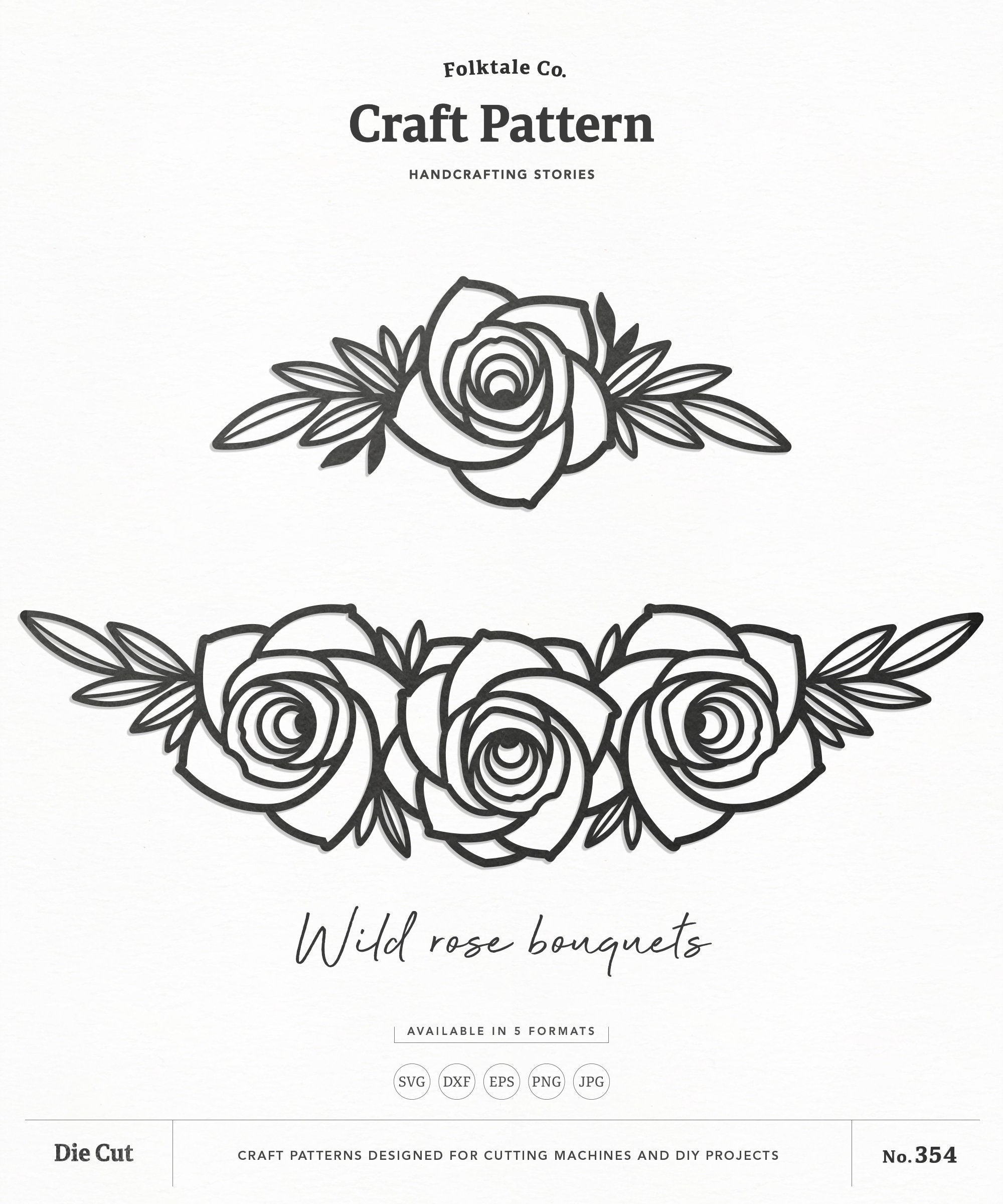 Wild Rose Bouquets SVG Craft Pattern Flower SVG Rose SVG | Etsy