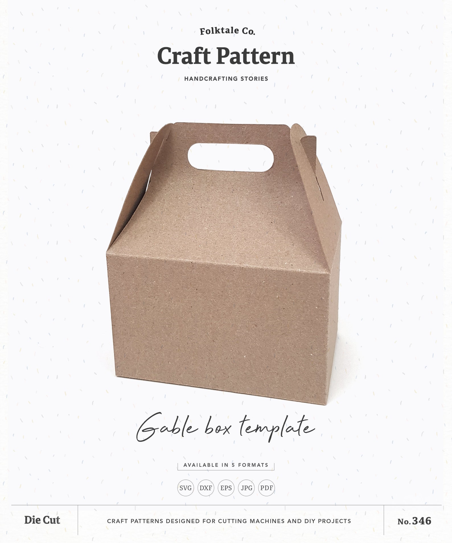 Large Gable Box Template SVG Gift Box SVG Favor Box SVG - Etsy