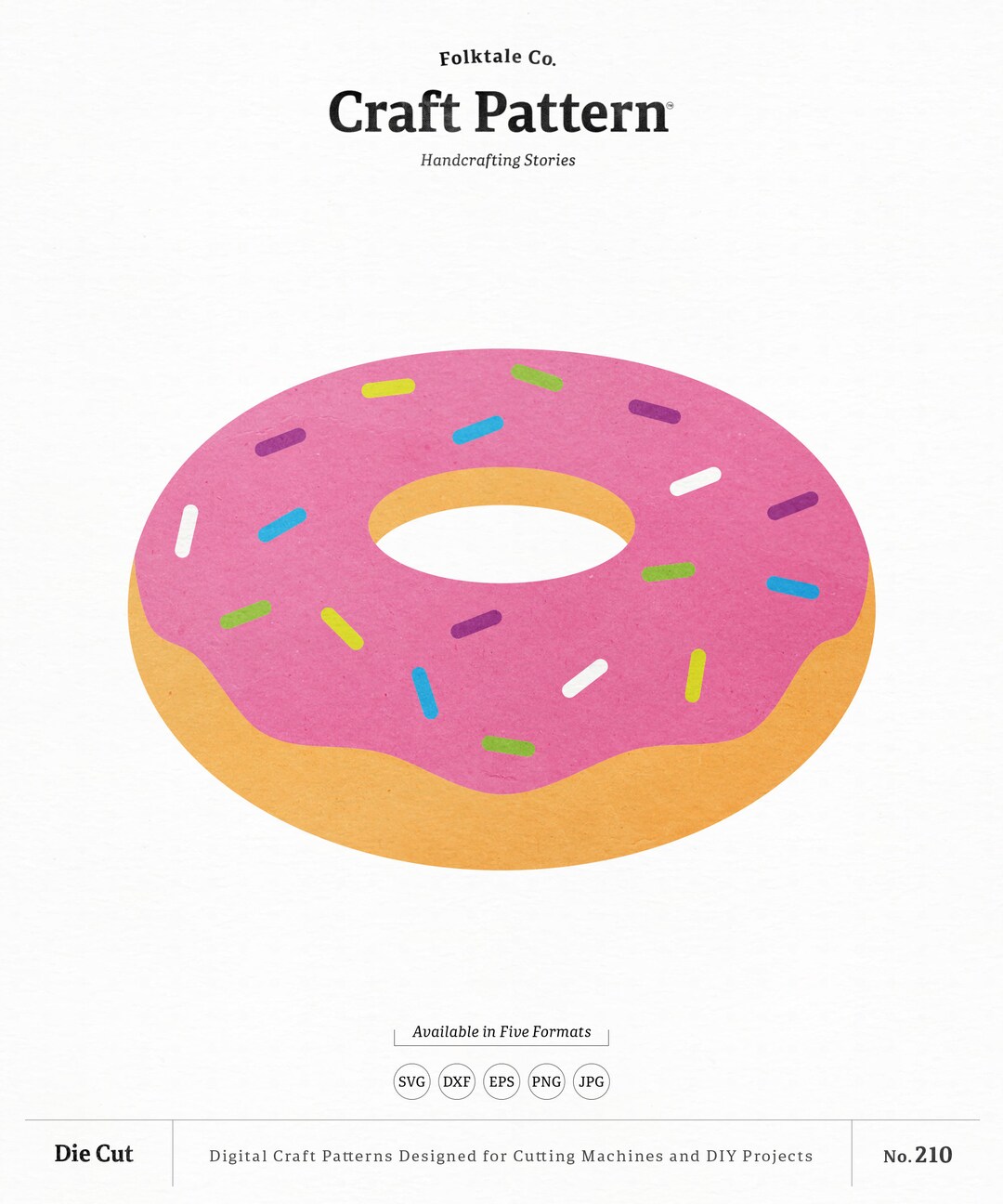 Donut SVG Craft Pattern, Sprinkle Donut SVG, Doughnut SVG, Donut Cut ...