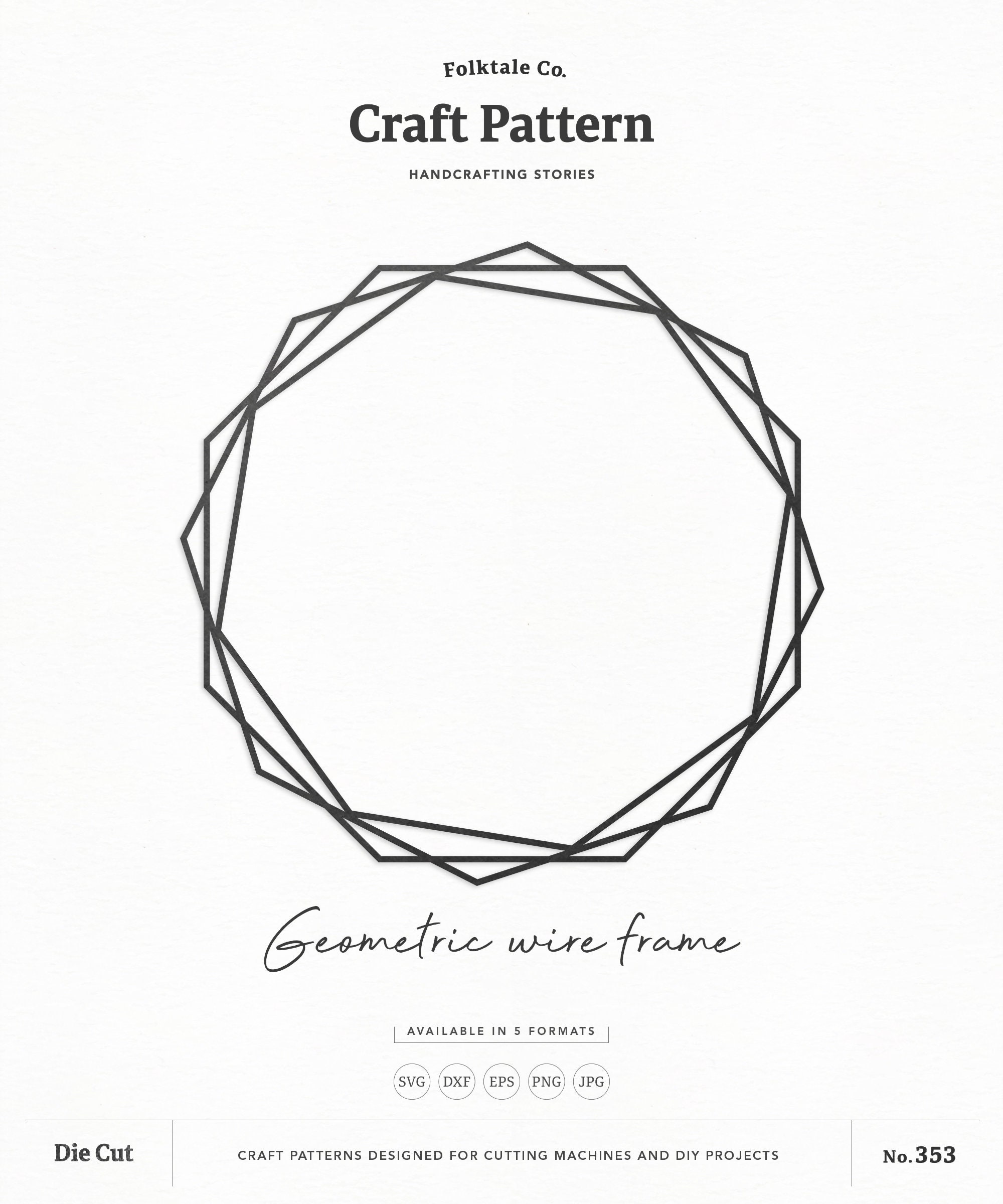 Geometric Wire Frame SVG Geometric Monogram Frame SVG | Etsy