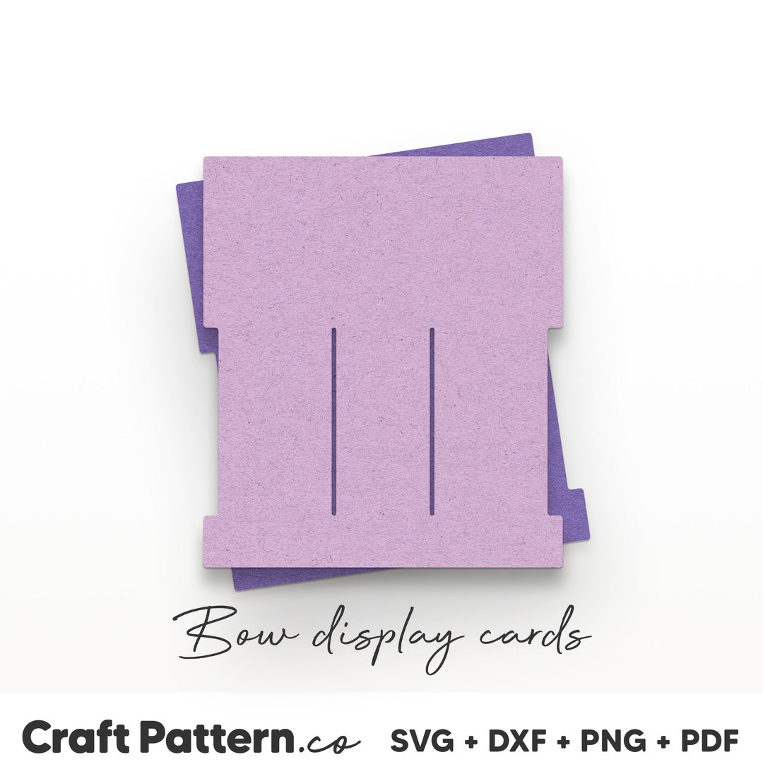 Bow Display Card SVG, 4" X 3.5" Bow Cards SVG, Bow Display Template SVG ...