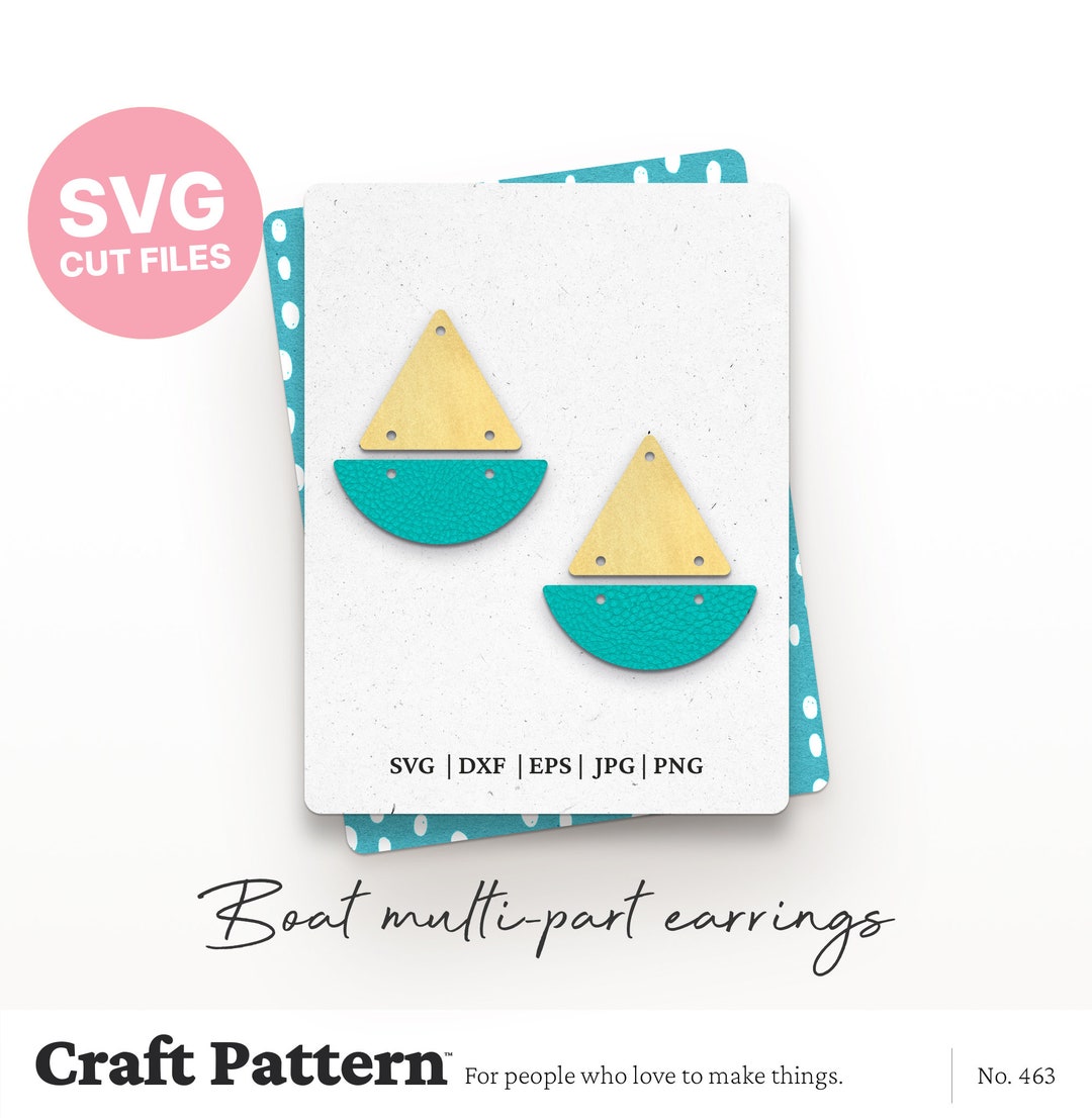 Boat Earrings SVG, Earring SVG, Earring Template, Glowforge SVG, Laser ...