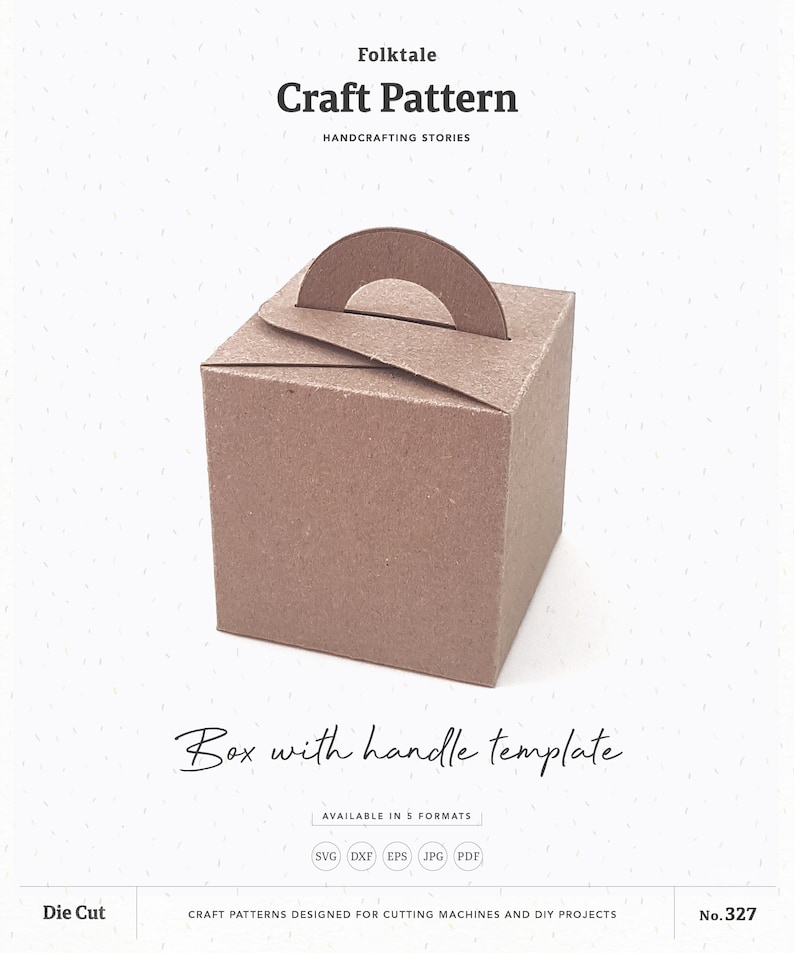 Box With Handle Template SVG, Gift Box SVG, Favor Box SVG, Wedding ...