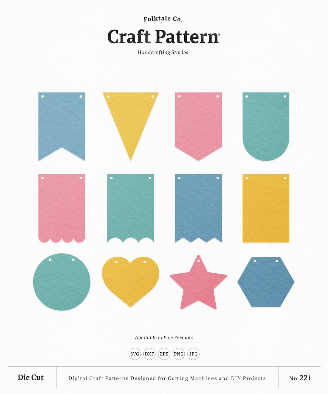 Bunting Banners SVG Craft Pattern, Pennant Banner SVG Cut File, Banner ...