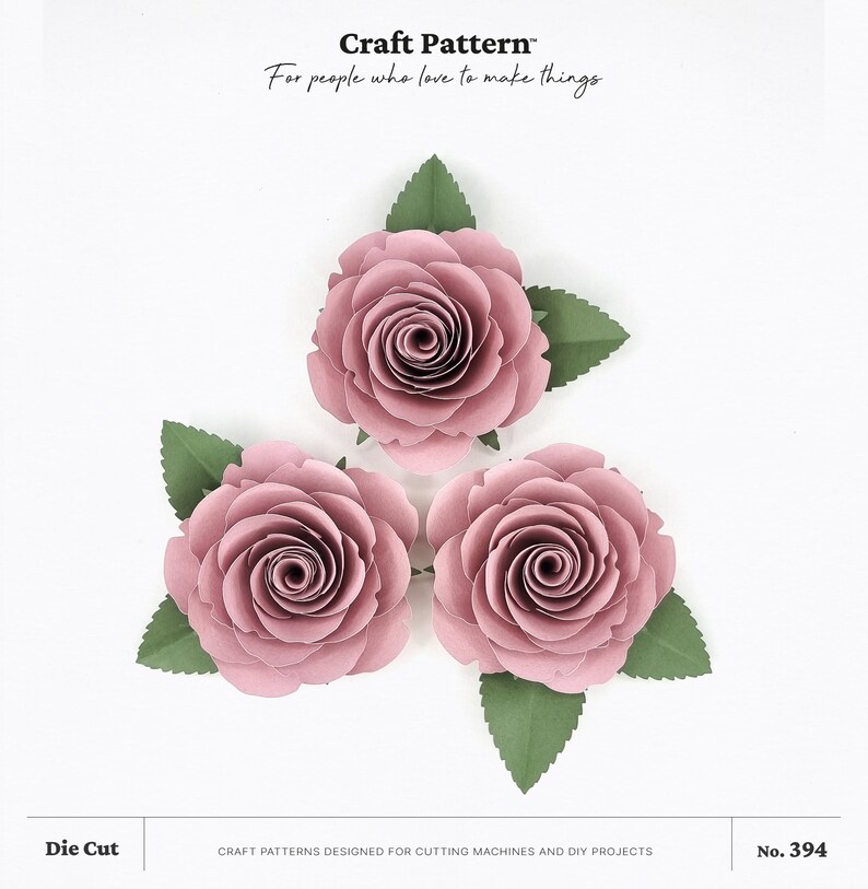 Garden Paper Rose SVG Craft Pattern Paper Flower SVG Paper - Etsy