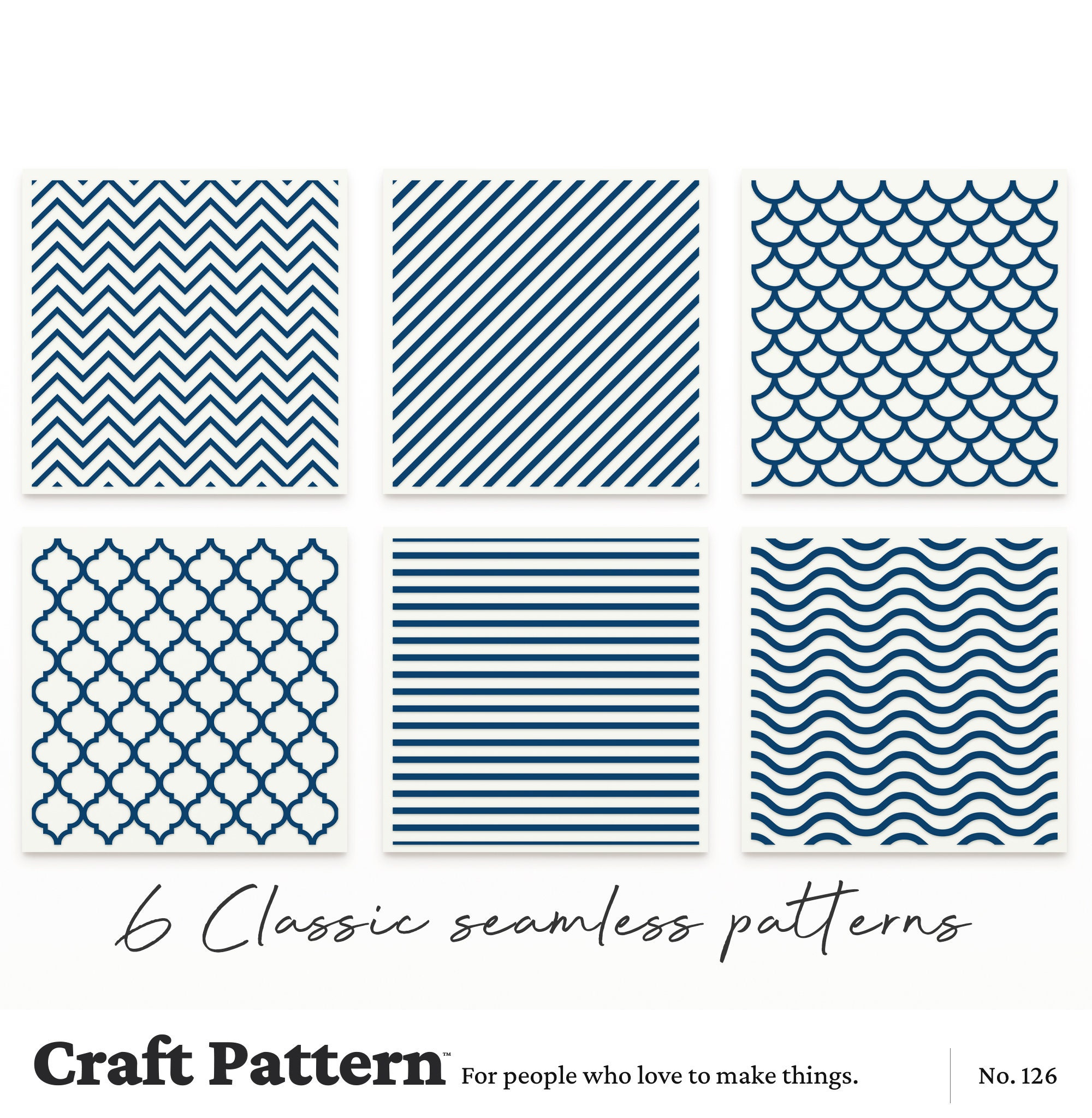 6 Seamless Patterns SVG, Mermaid Pattern SVG, Chevron Pattern, Stripe ...