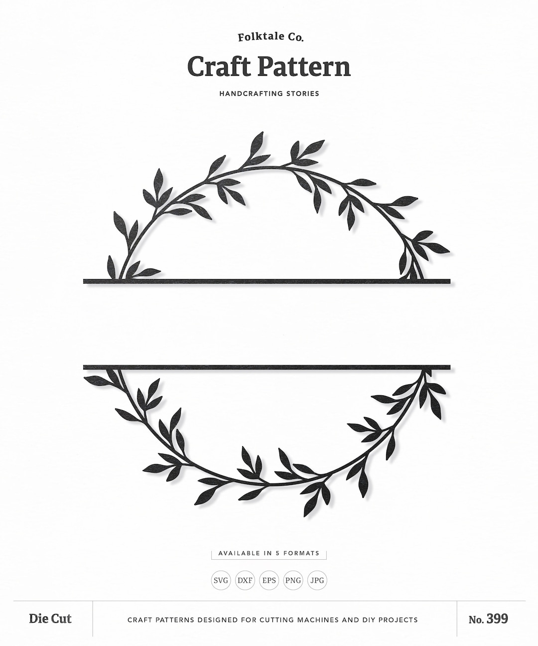 Split Wreath SVG, Split Frame SVG, Floral Wreath SVG, Monogram Frame ...