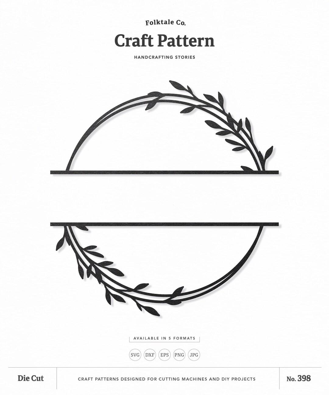 Split Wire Wreath SVG, Split Frame SVG, Leaf Wreath SVG, Monogram Frame ...