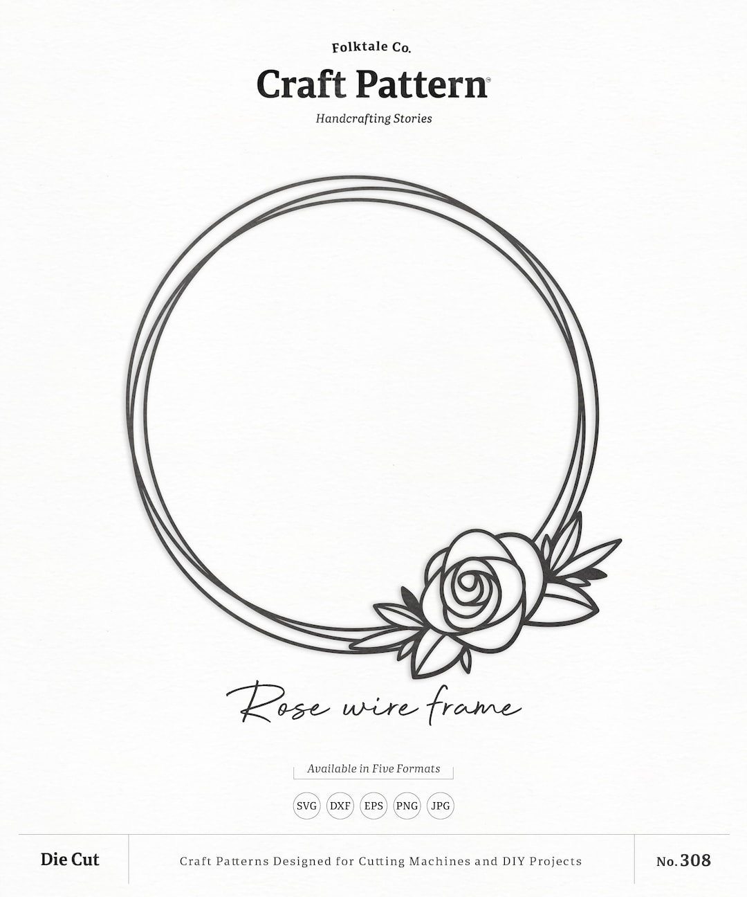 Rose Wire Frame SVG, Flower Frame SVG, Rose Flower SVG, Flower Clipart ...
