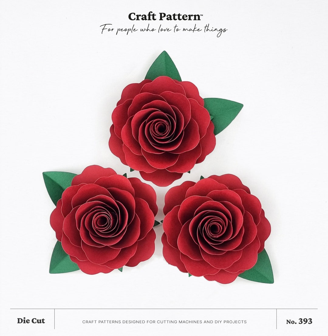 Simple Paper Rose SVG Craft Pattern, Paper Flower SVG, Paper Flower ...