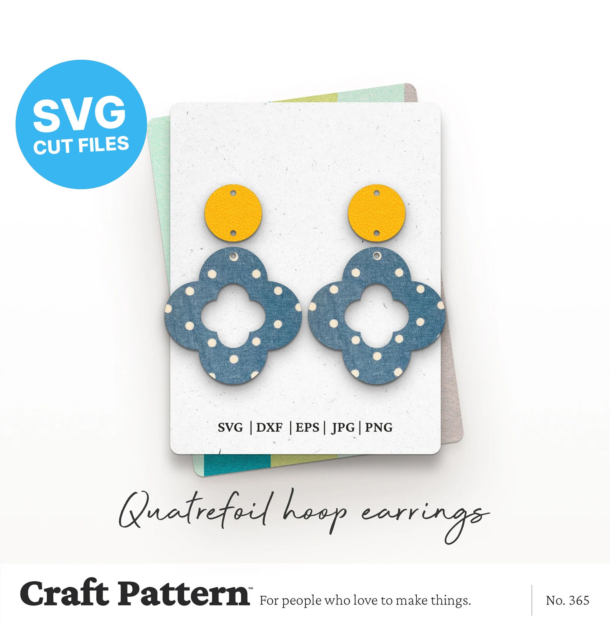 Quatrefoil Hoop Earrings SVG, Earring Template, Glowforge SVG, Laser ...
