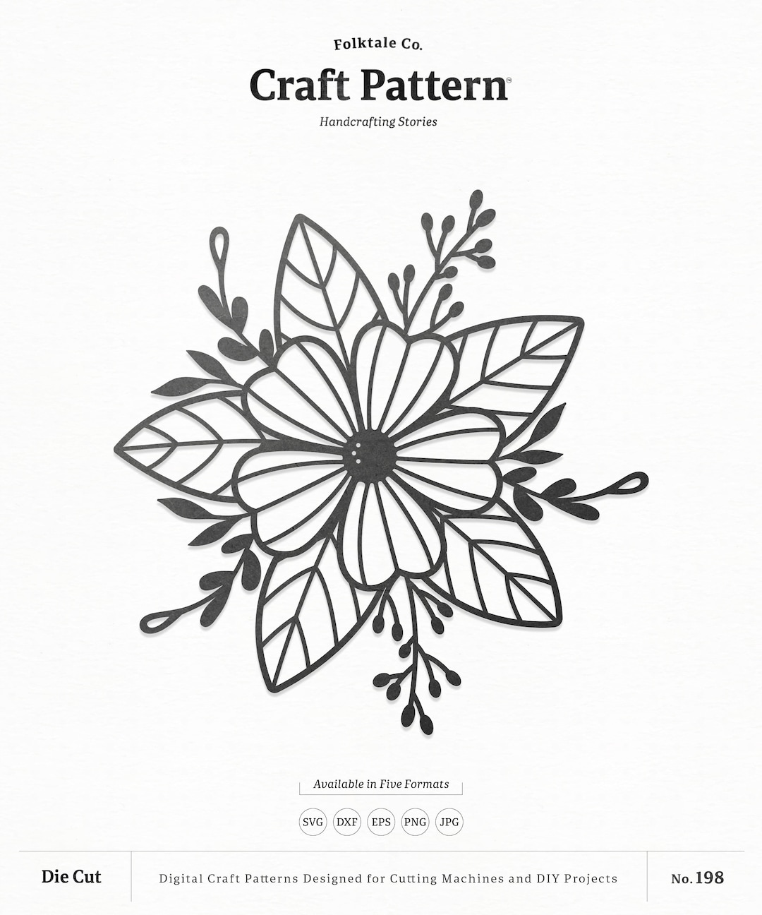 Flower SVG Craft Pattern, Flowers SVG, Floral SVG, Flower Clipart ...