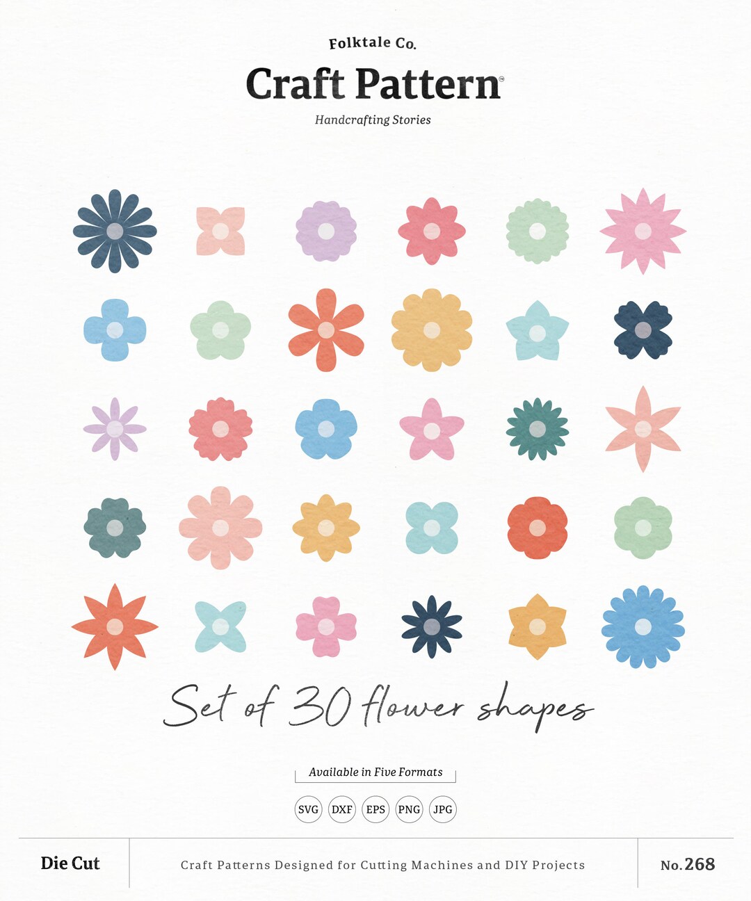 30 Flower Shapes SVG, Flowers SVG, Flower Templates, Flower Bundle SVG ...