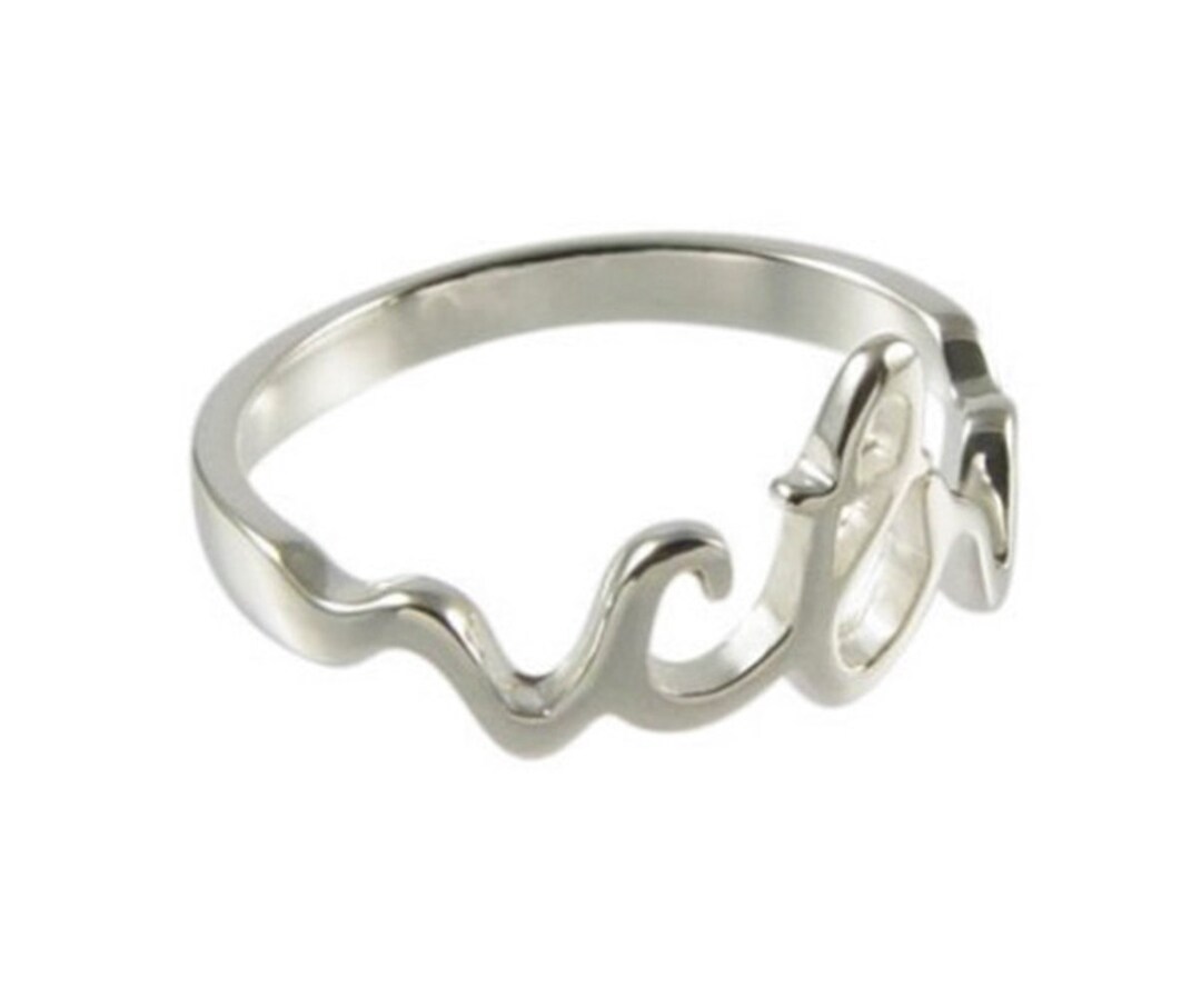 H13 Size 3.5-10 Cursive Small Stainless Steel Ring One Moment in Time ...