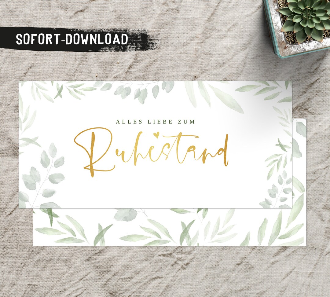 Greeting Card to Fill Out / Pension Retirement Card for Signatures ...