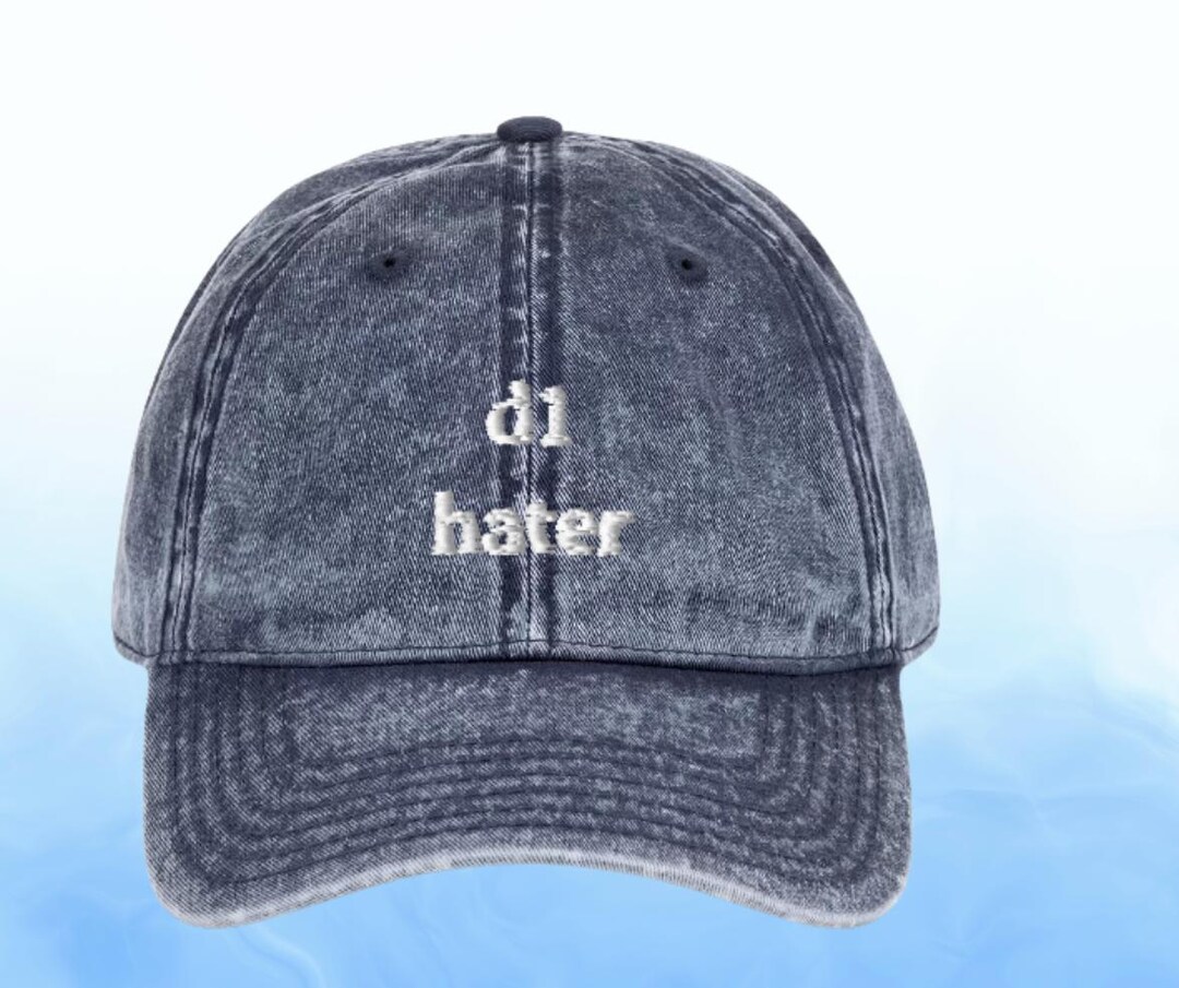 Low-key Savage 'D1 Hater' Distressed Denim Cap - Etsy