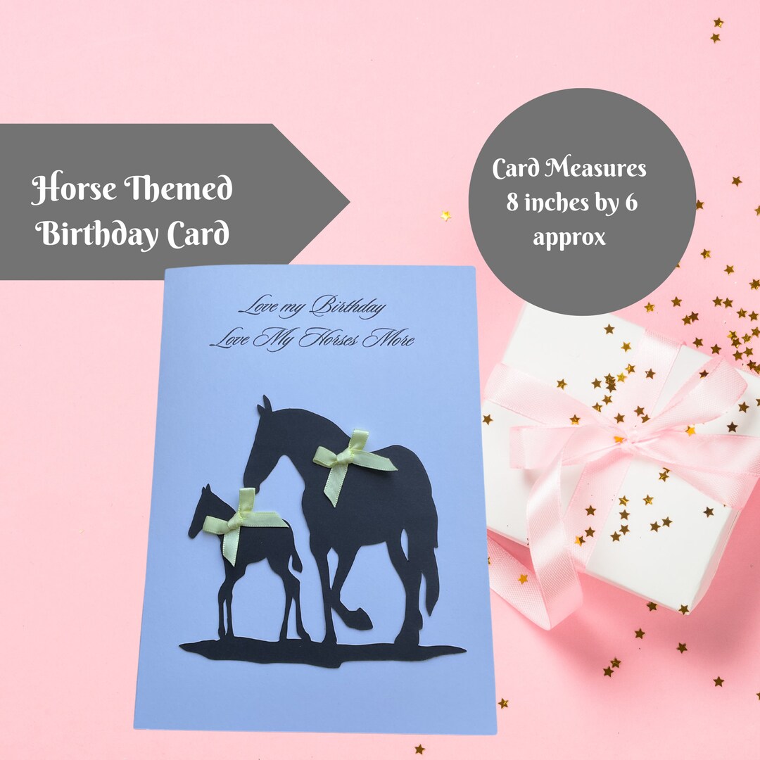 Horse Lovers Birthday Card for Her , Mare and Foal Design , Love My ...