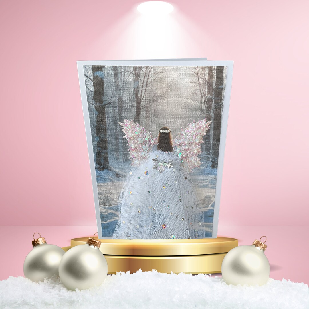 Christmas Snow Angel Greetings Card for Her , Unique Keepsake Card of ...