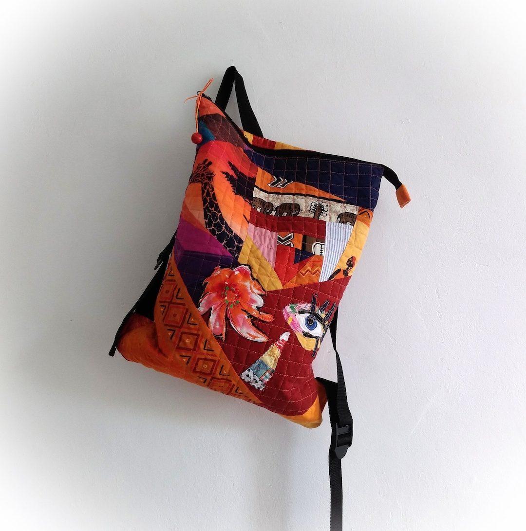 Patchwork Backpack: Pop Art Quilted Rucksack - Etsy